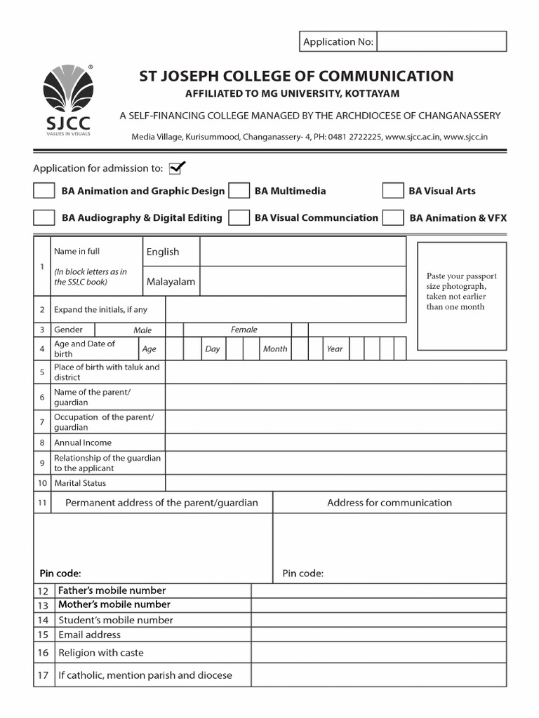 UG Application Form | PDF