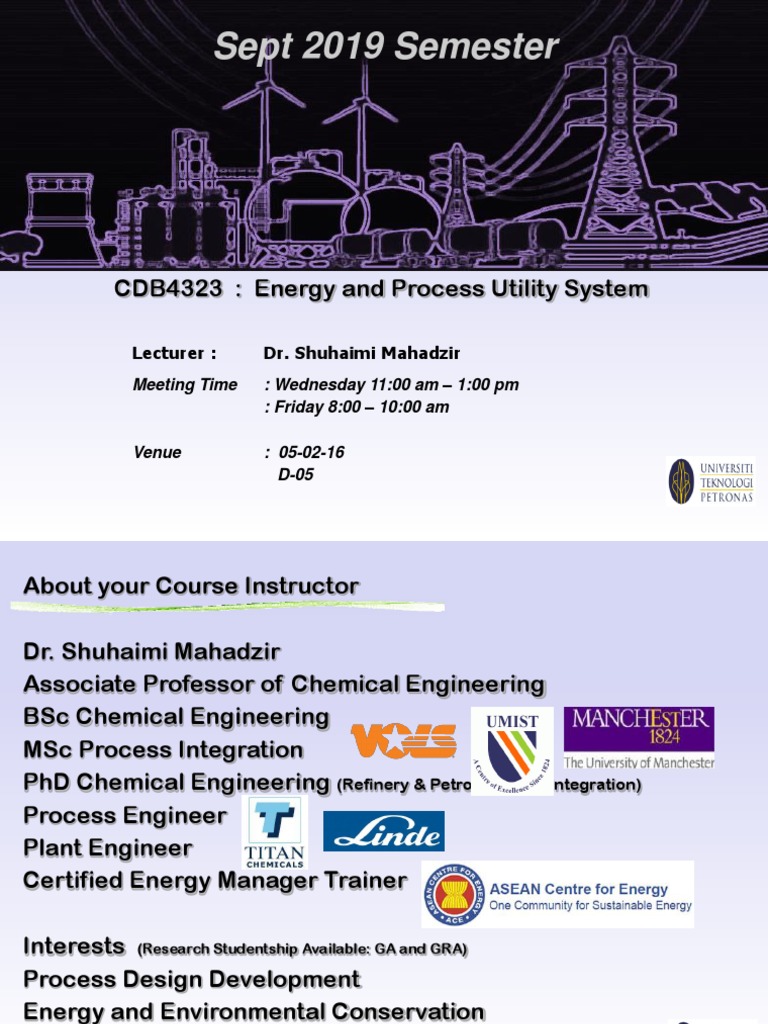 CDB4323 Energy and Process Utility Systems: Course Overview and ...