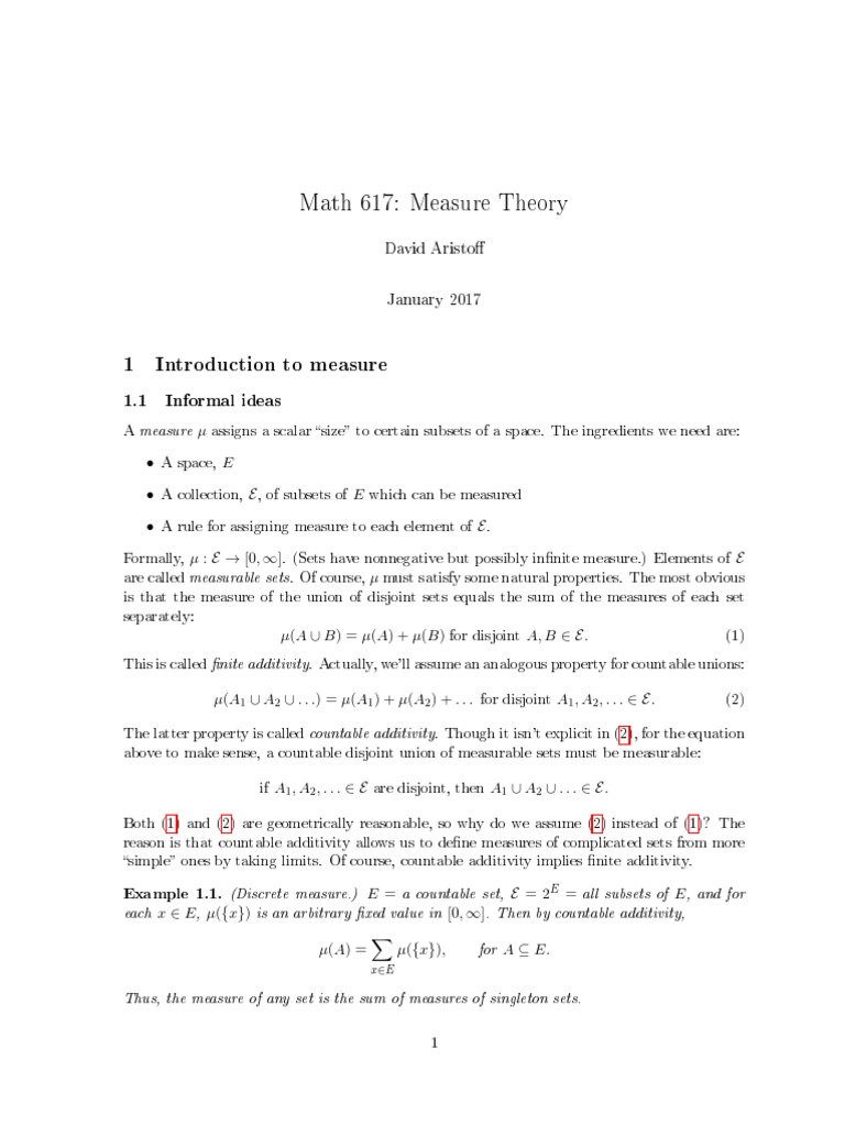 Measure Theory | PDF | Measure (Mathematics) | Probability Theory Measure Theory | PDF | Measure (Mathematics) | Probability Theory
