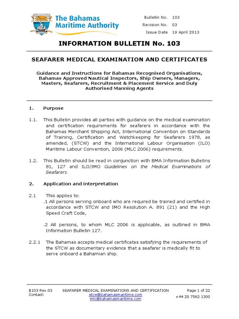 Guia Certificado Medico Bahamas | PDF | Medicine