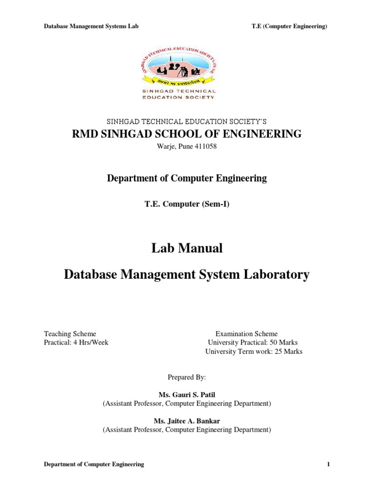 Dbmsl Manual Final Version Pdf Pl Sql Databases