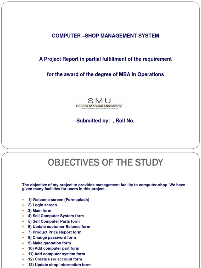 Computer Shop Management System | PDF | Inventory | Microsoft