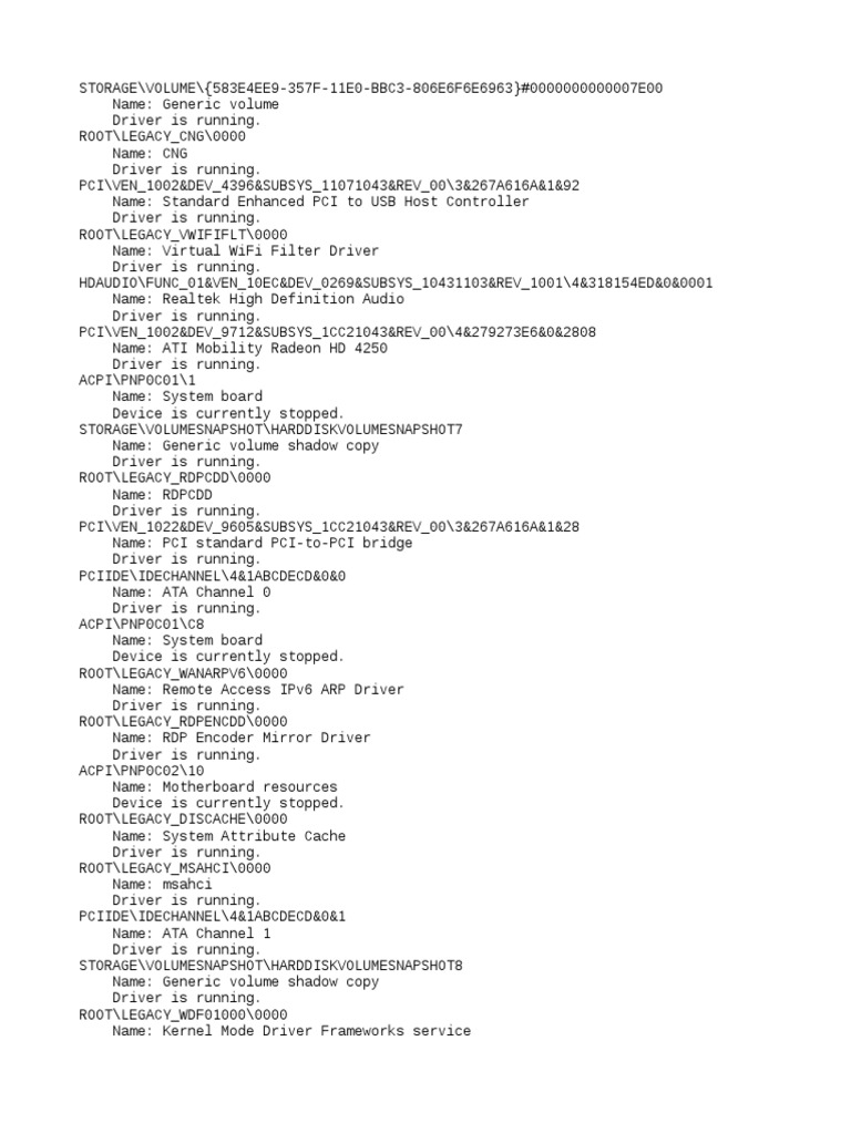 Dev List | PDF | Device Driver | Usb