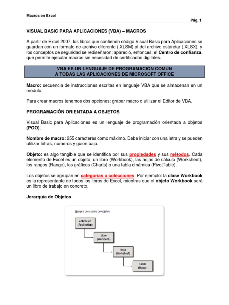 Guía de Macros en Excel VBA | PDF | Macro (informática) | Microsoft Excel