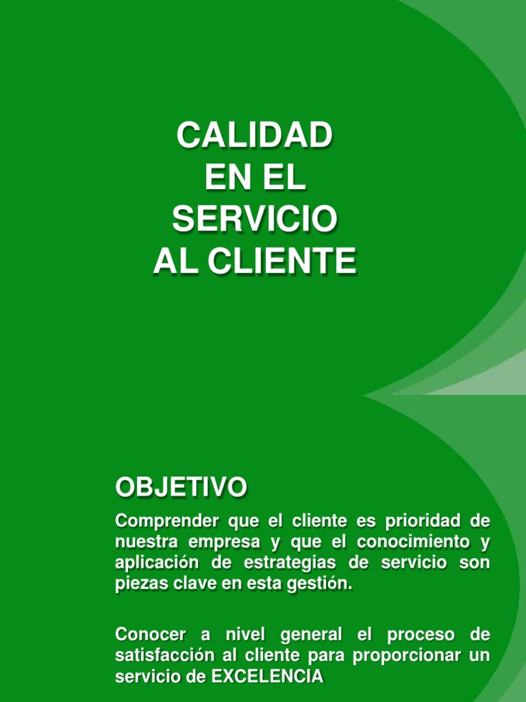 Calidad en El Servicio | Descargar gratis PDF | Cliente | Calidad (comercial)