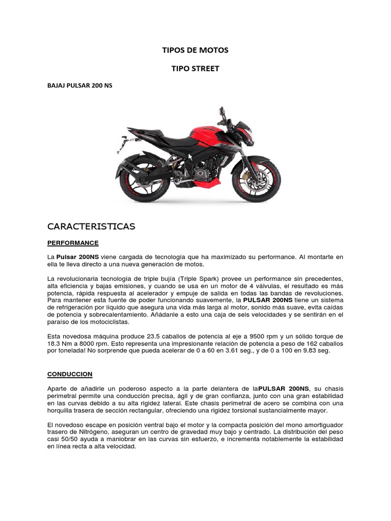 Tipos de Motos | PDF | Motocicleta | Tecnologías automotrices