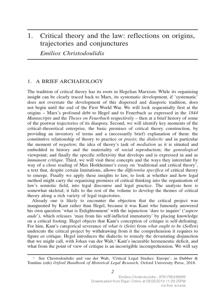 (9781786438881 - Research Handbook On Critical Legal Theory) Critical ...