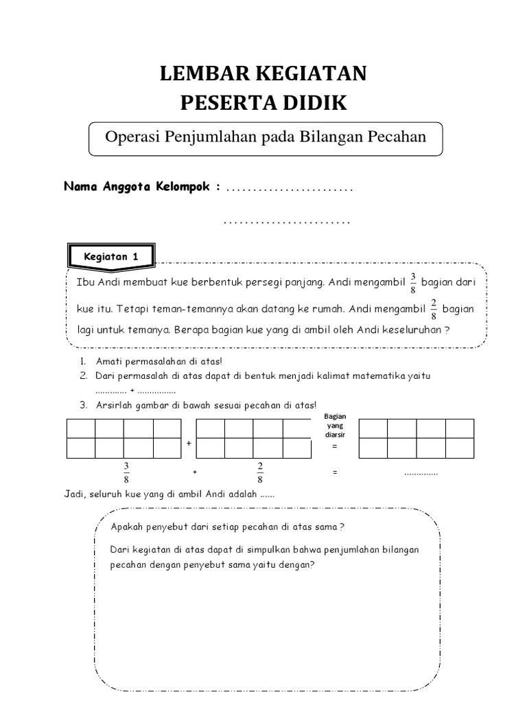 LKS Penjumlahan Dan Pengurangan Bilangan Bulat | PDF