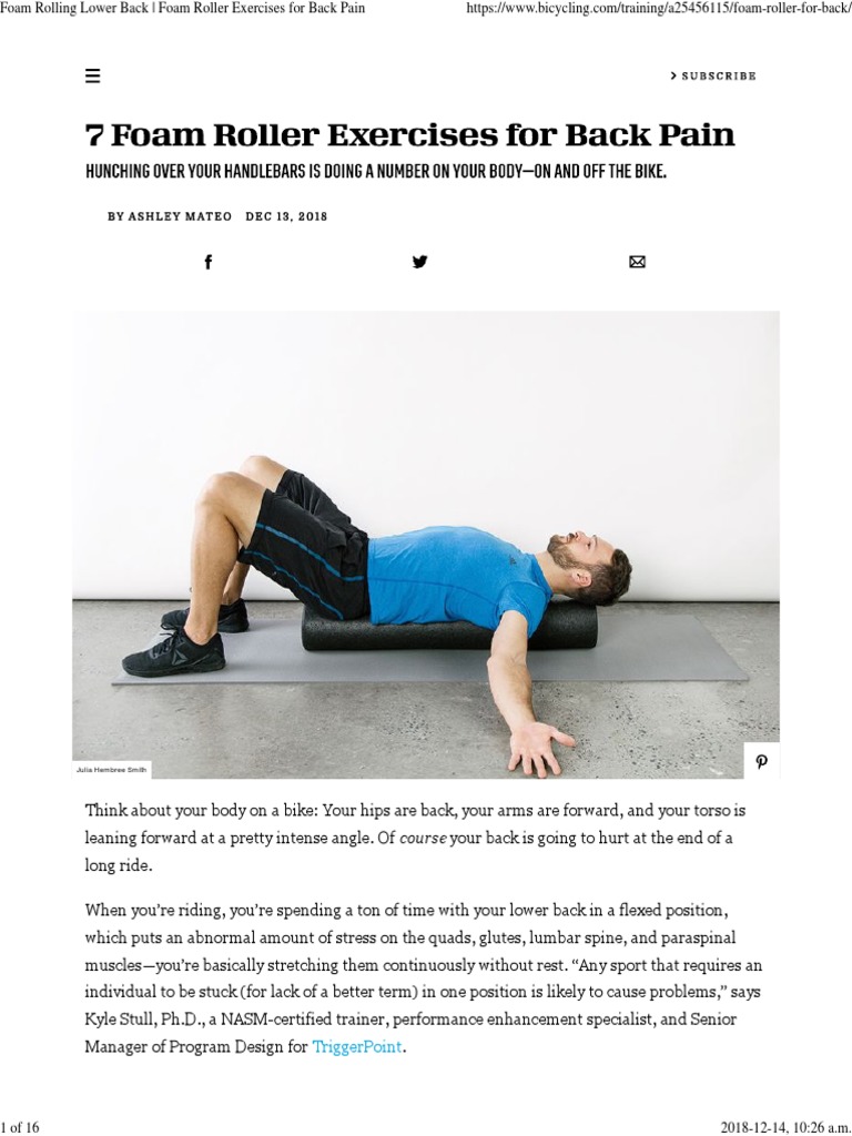 Foam Rolling Lower Back | PDF | Human Anatomy | Musculoskeletal System