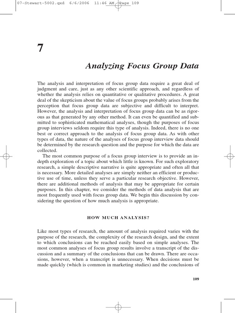 Focus Group Analysis | PDF | Data Analysis | Qualitative Research