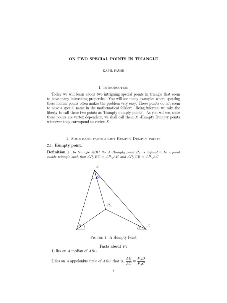 Two Special Points 1 | PDF | Triangle | Circle