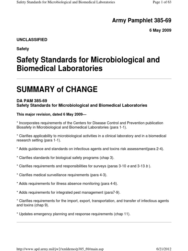 Army Pamphlet 385-69 | PDF | Occupational Safety And Health | Safety