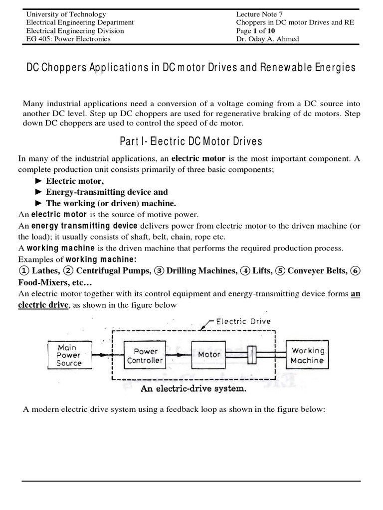 Chopper Application | PDF | Electric Motor | Power Electronics