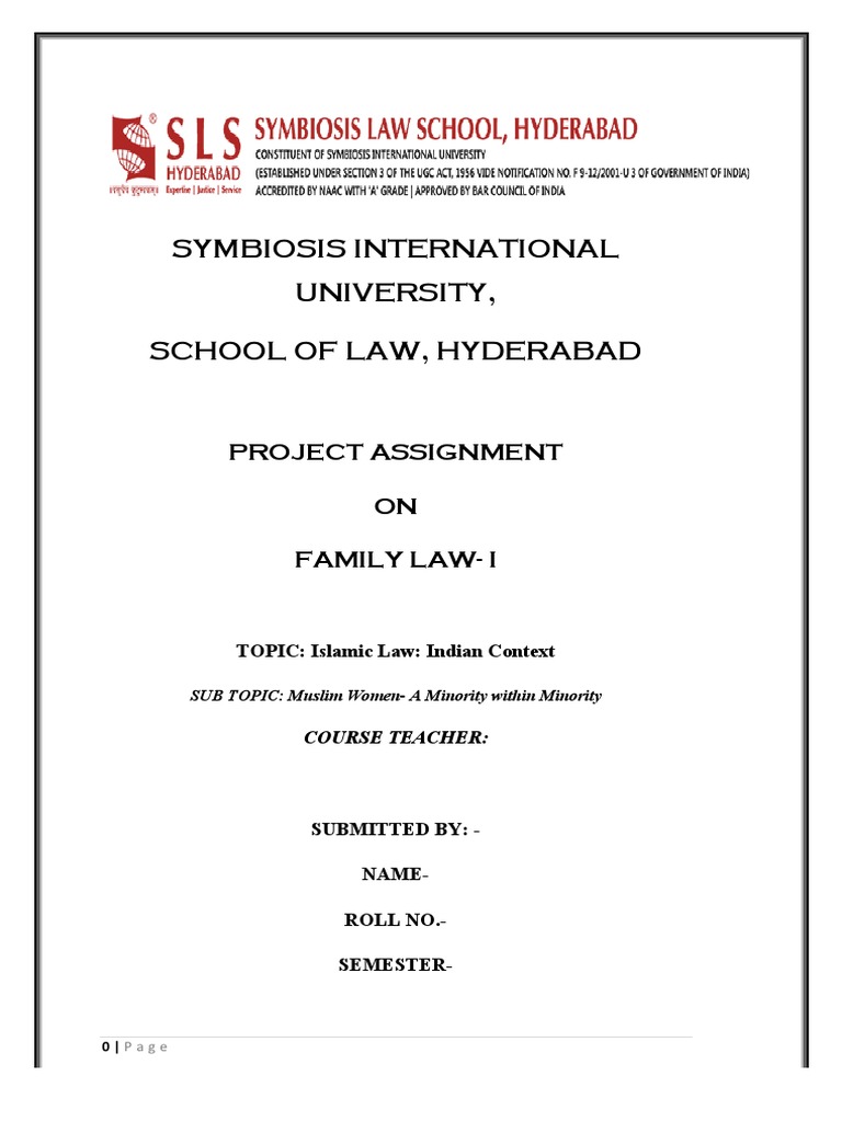 Family Law Sample Project | PDF | Polygamy | Women In Islam