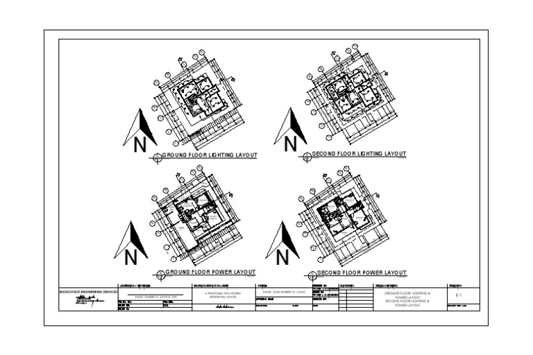Ground Floor Lighting Layout Second Floor Lighting Layout: E E 1 E E2 | PDF