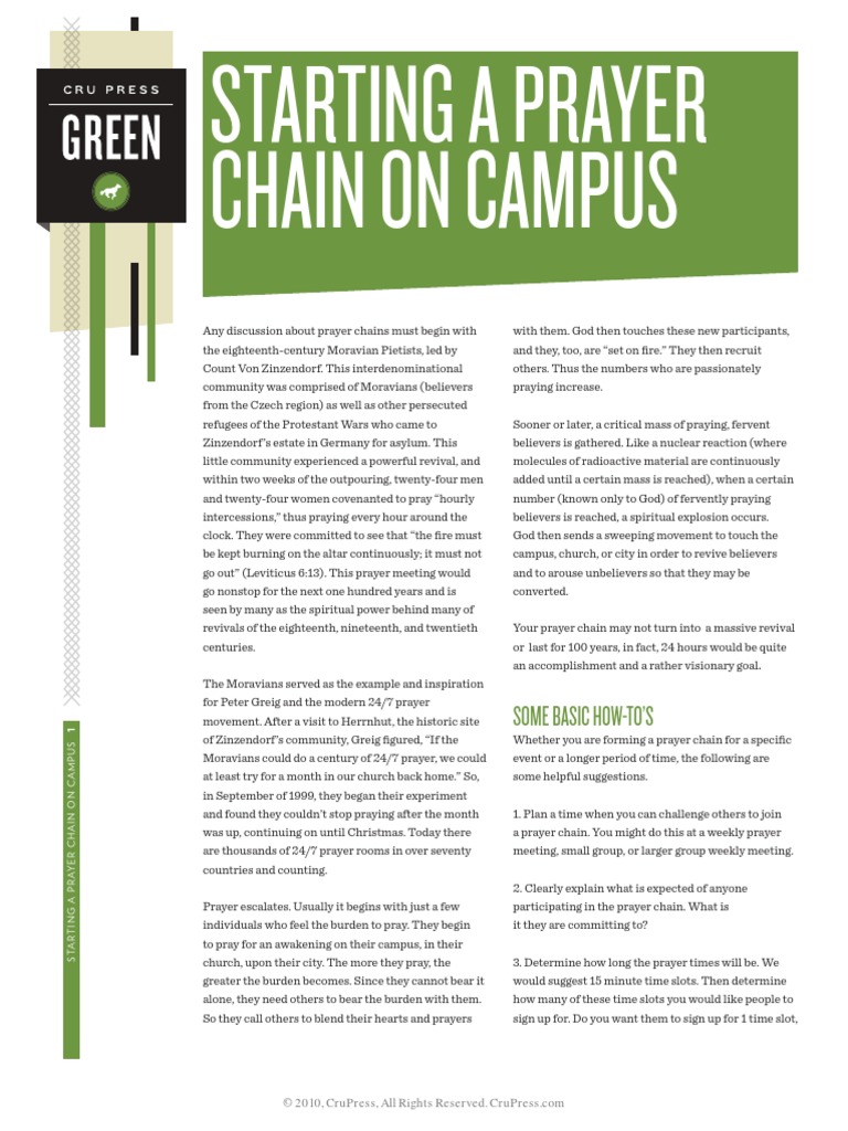 Starting A Prayer Chain | PDF | Moravian Church | Prayer