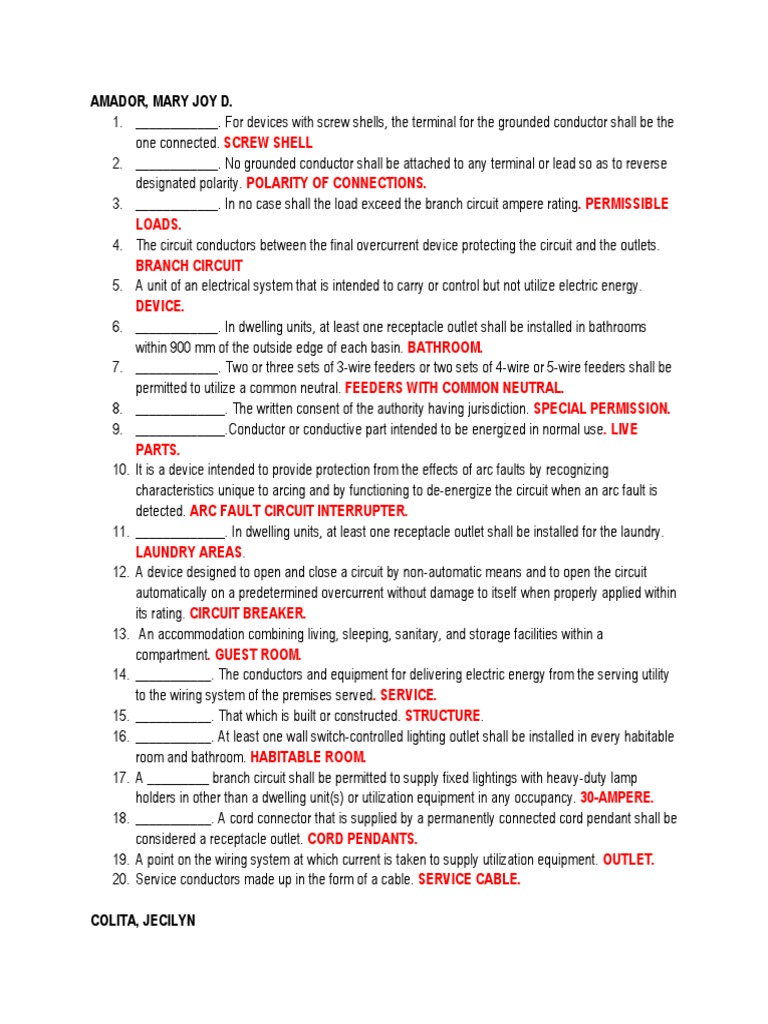 Pec - Questions and Answers - Fin | PDF | Fuse (Electrical ...