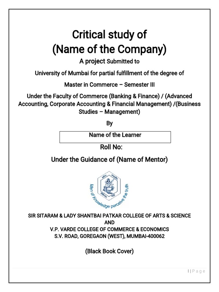 Mcom Project PDF | PDF