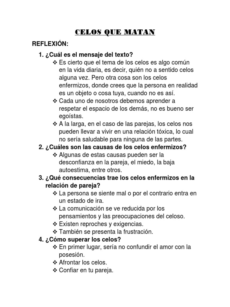 Celos Que Matan | PDF | Amor