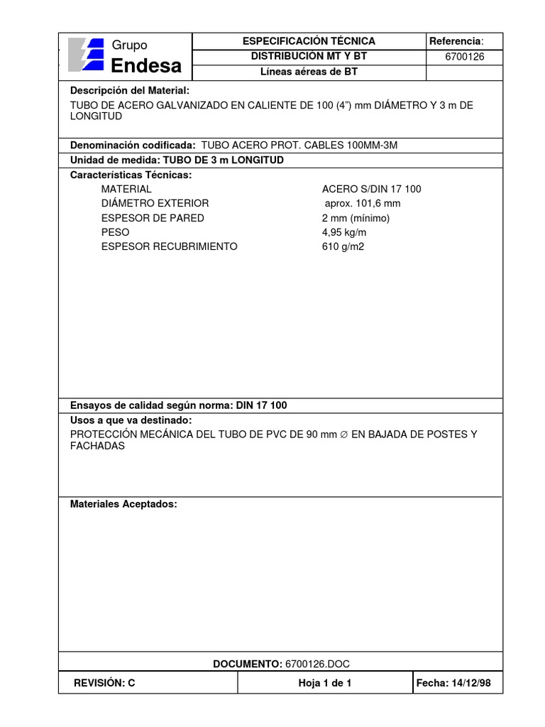Tubo Acero Galvanizado 100mm x 3m | PDF | Tecnología