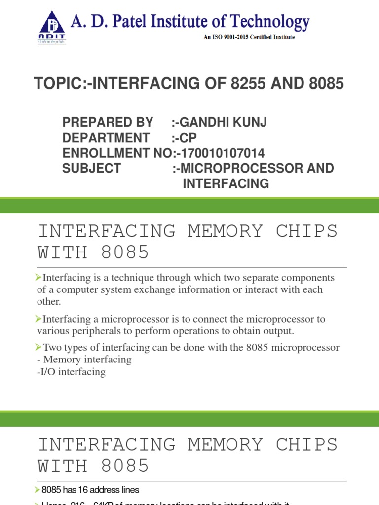 Interfacing 8255 with 8085 Microprocessor | PDF | Input/Output ...