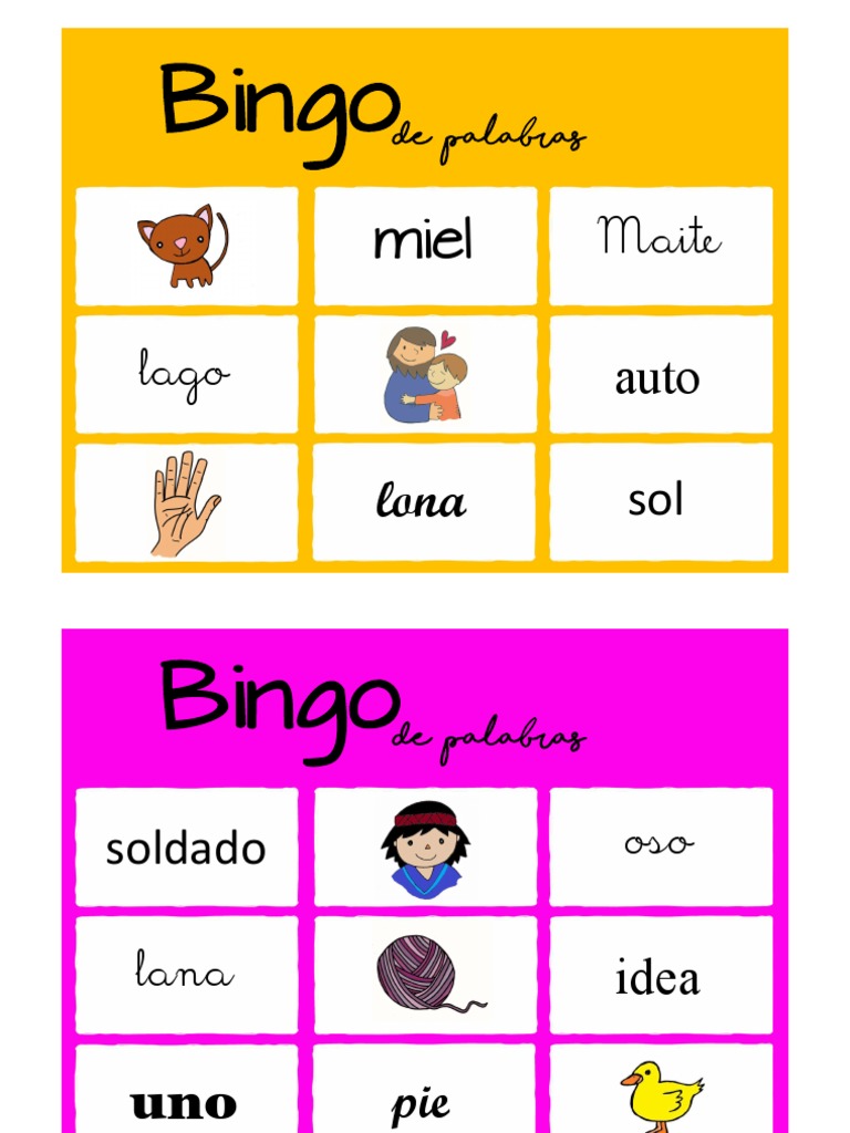 Bingo de Palabras PDF | PDF