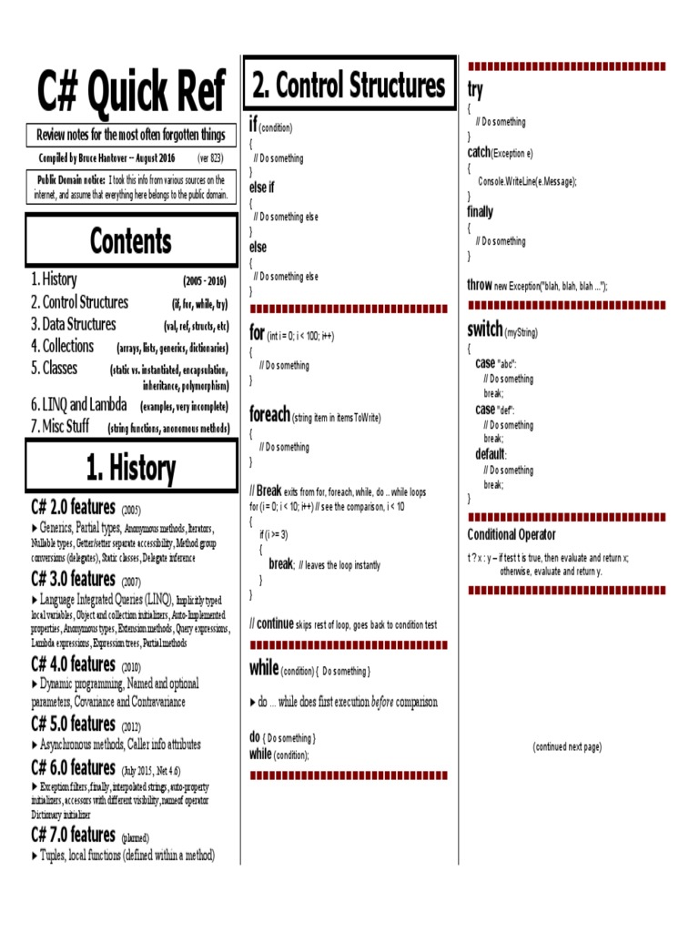 C Quick Ref A Concise Overview Of Common C Concepts And Syntax Pdf Class Computer