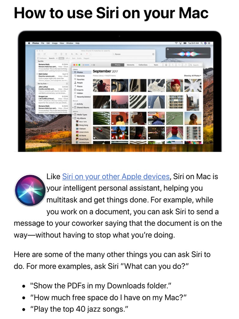How To Use Siri On Your Mac - Apple Support | PDF | Siri | Computing ...