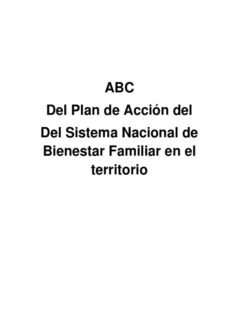 ABC del Plan de Acción del SNBF | PDF | Planificación | Administración ...