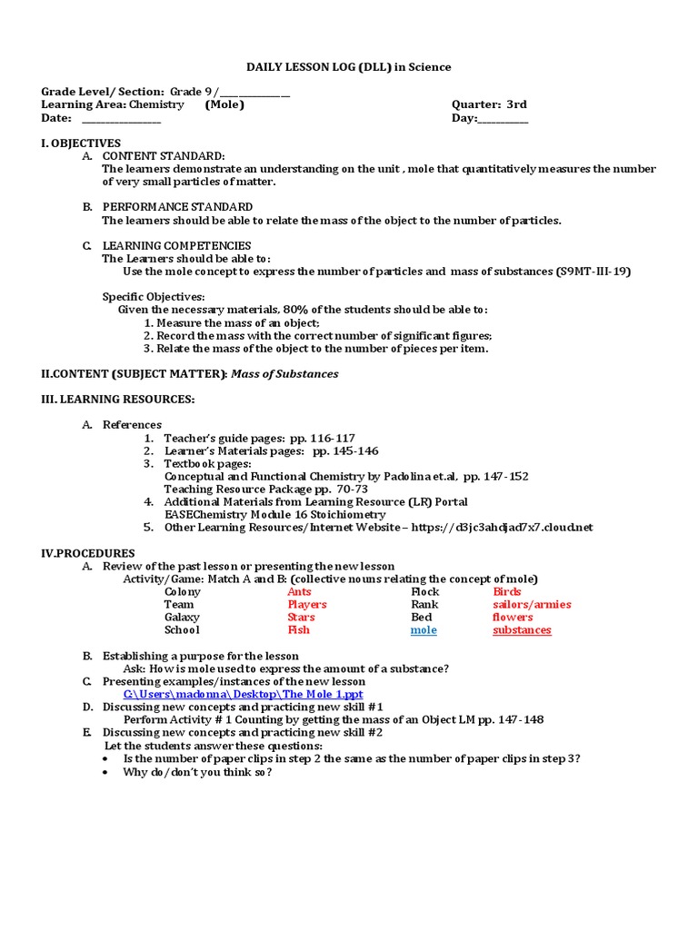 9 Mass | PDF | Mole (Unit) | Physical Sciences
