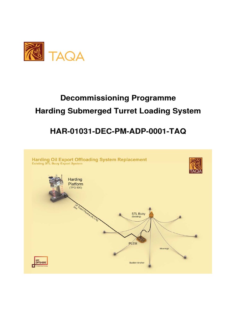 Decommissioning Programme Harding Submerged Turret Loading System | PDF ...