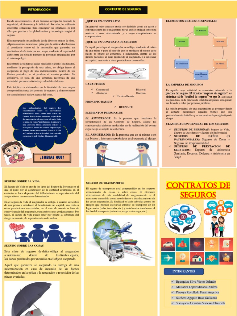 Triptico Contrato de Seguros | PDF | Póliza de seguros | Seguro de vida