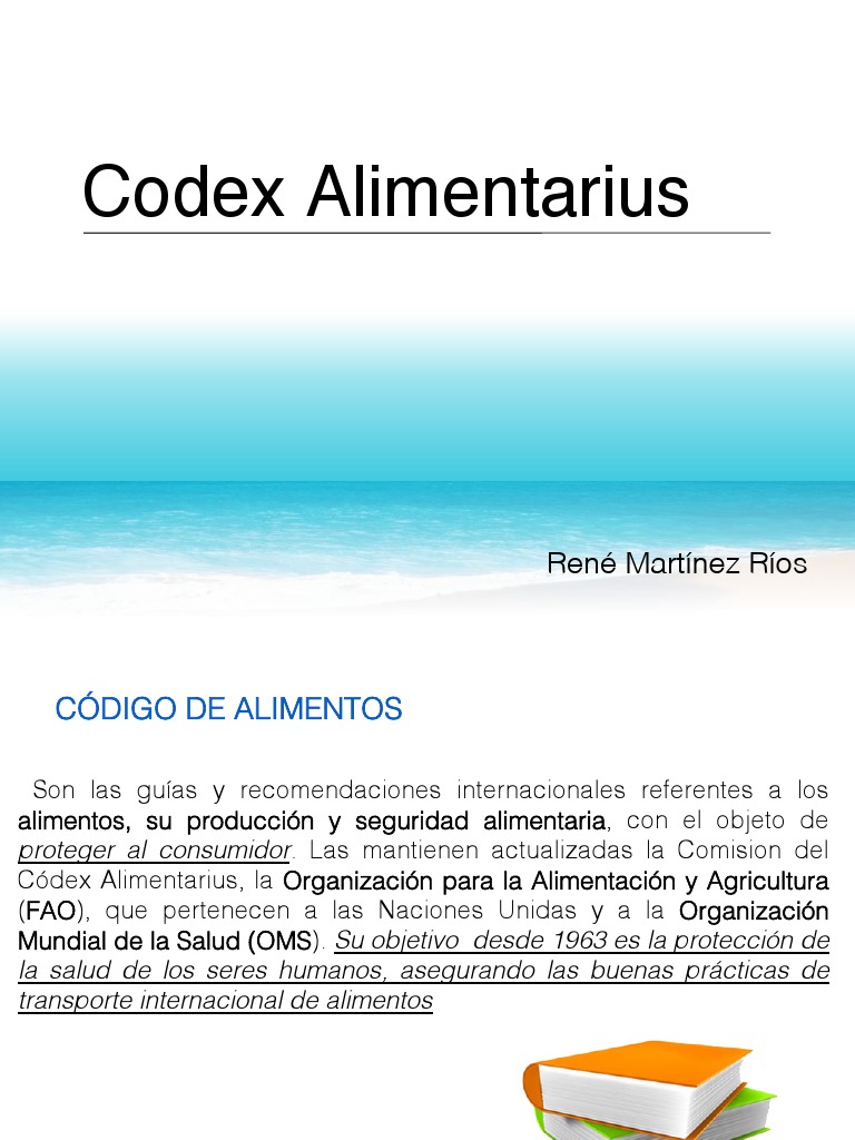 Codex Alimentarius | PDF | Organización de Comida y Agricultura | Alimentos