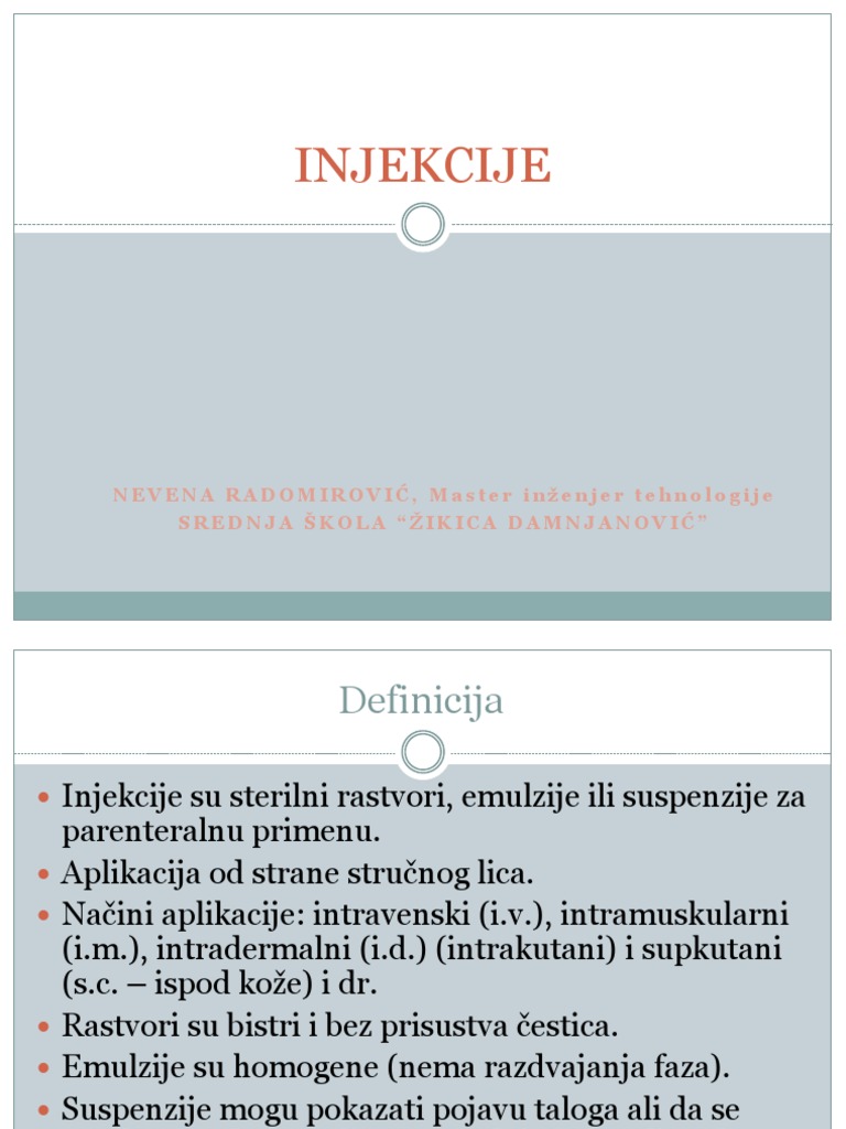 Injekcije | PDF