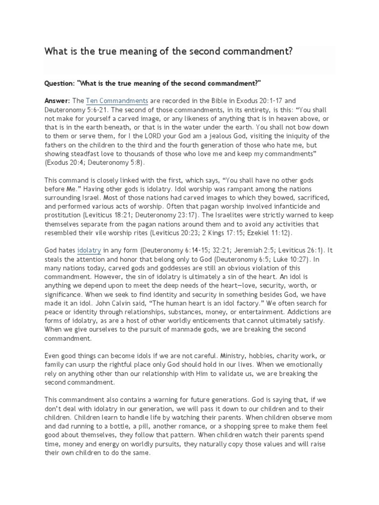 2nd Commandment | PDF | Ten Commandments | Books Of The Hebrew Bible