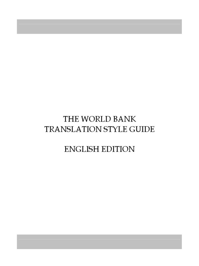 The World Bank Translation Style Guide English Edition | PDF | Comma ...