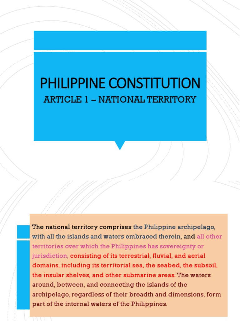 Philippine Constitution Article 1 National Territory Pdf