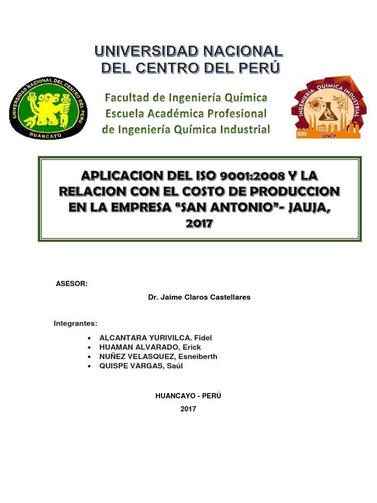 Informe de Calidad | PDF | Gestión de la calidad | Calidad (comercial)