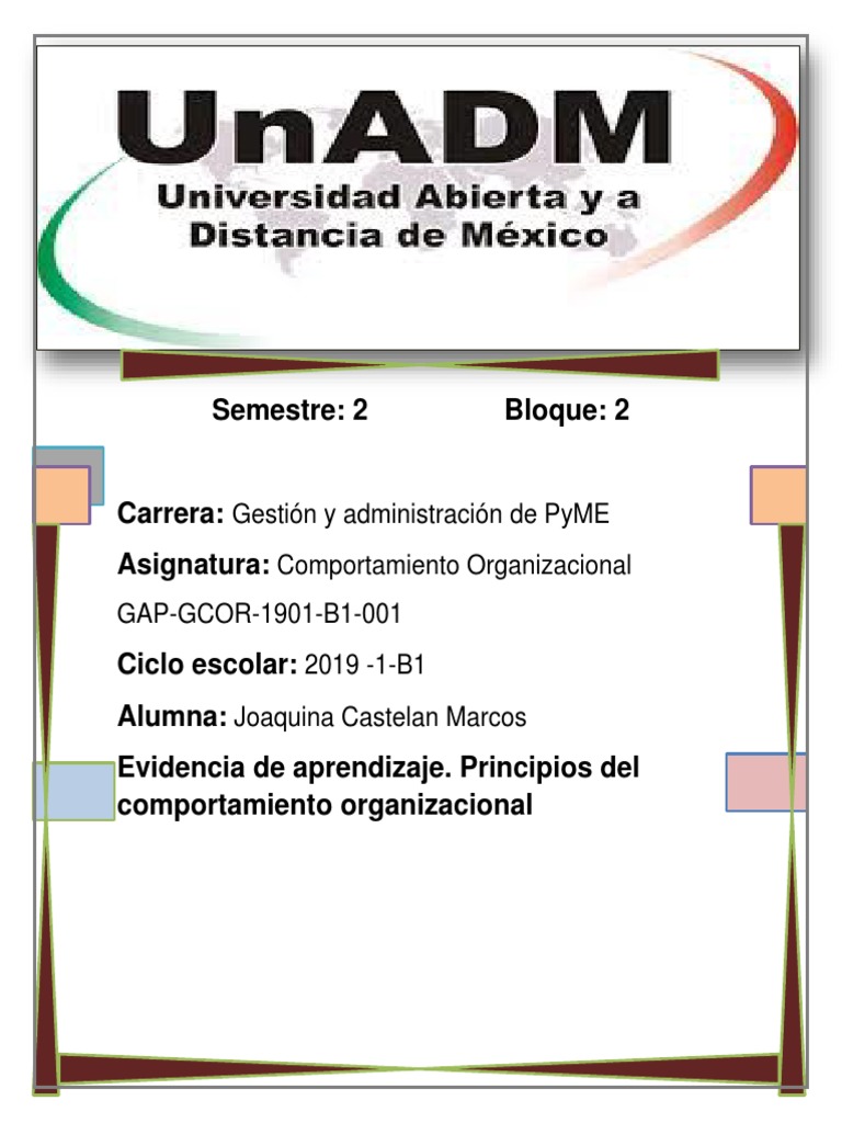 Gcor U1 Ea Jocm | PDF | Comportamiento organizacional | Motivación