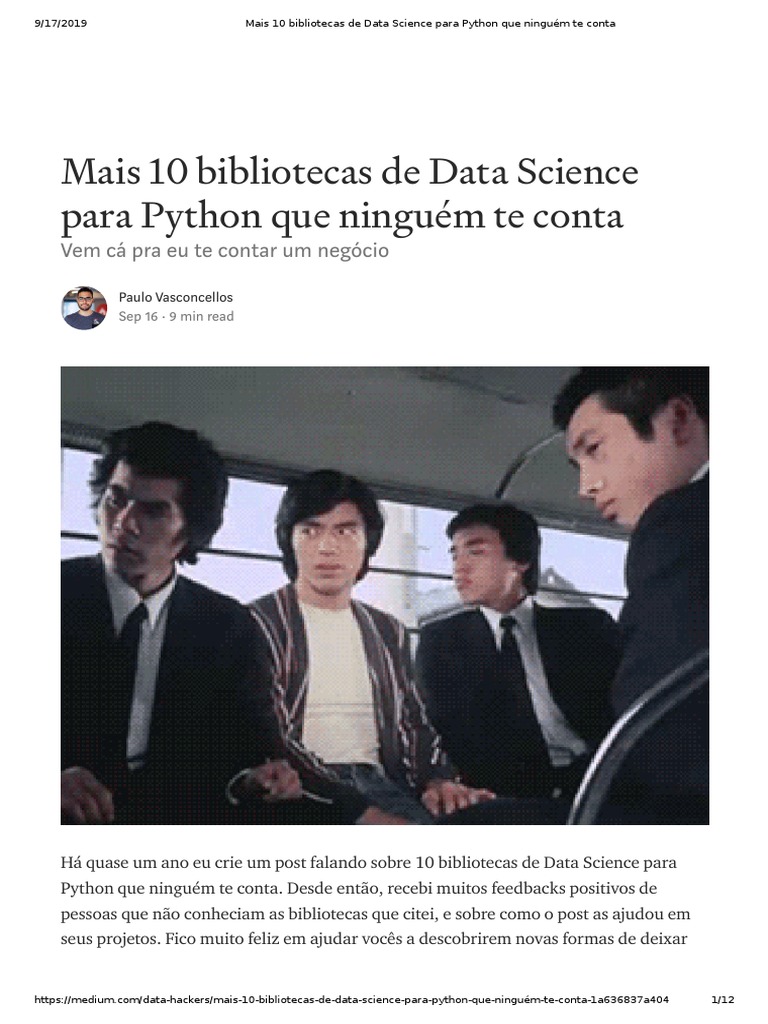 10 Bibliotecas de Data Science para Python Que Ninguém Te Conta | PDF ...