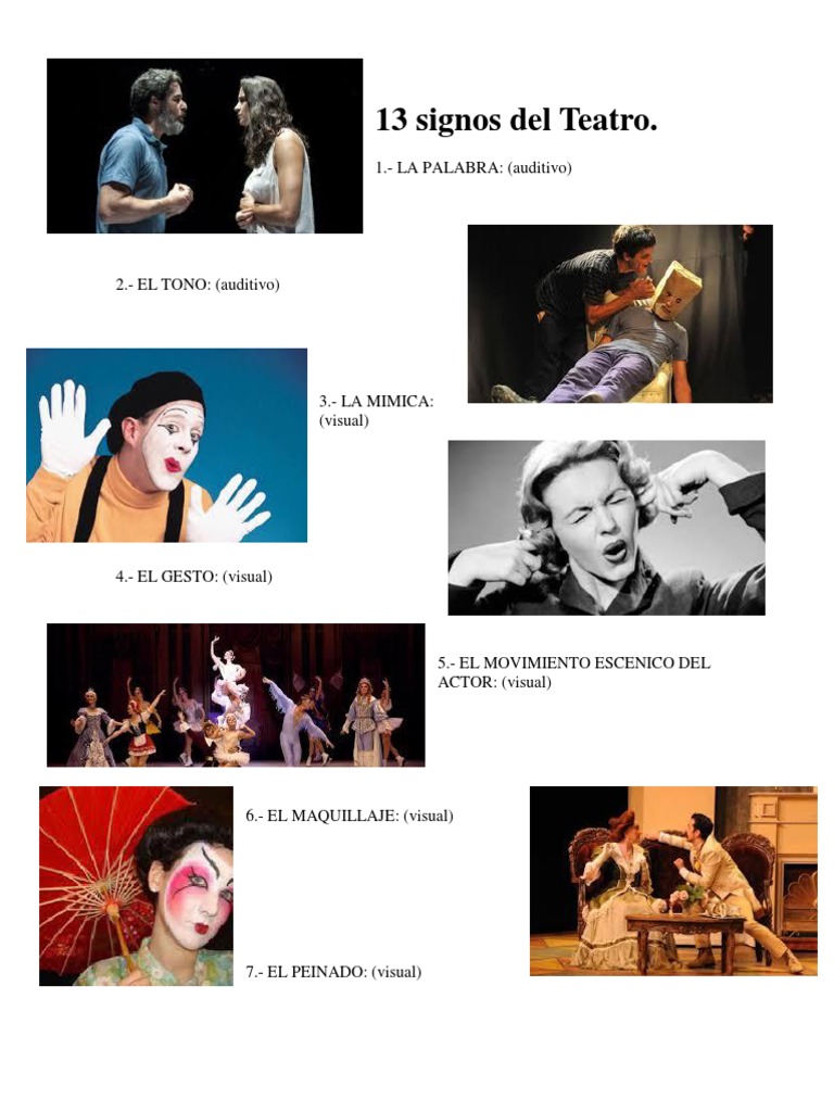 13 Signos Del Teatro Imagenes Con Nombre | PDF