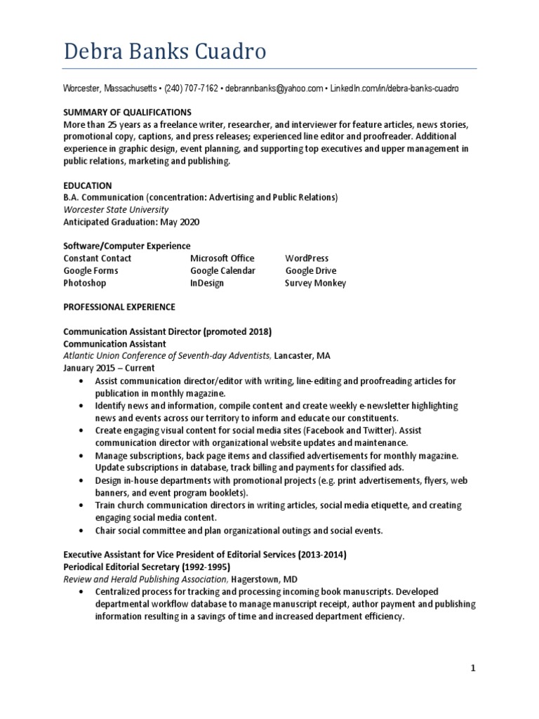 Debra Resume | PDF | Social Media | Popular Culture & Media Studies