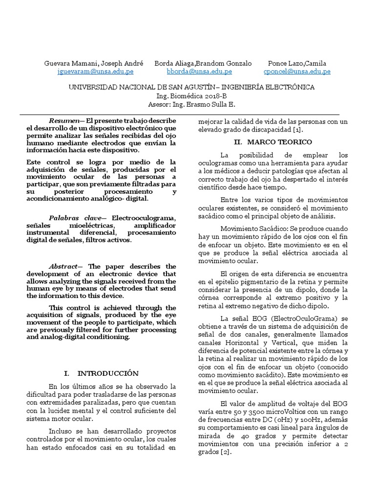 Paper Eog | PDF | Ojo | Visión