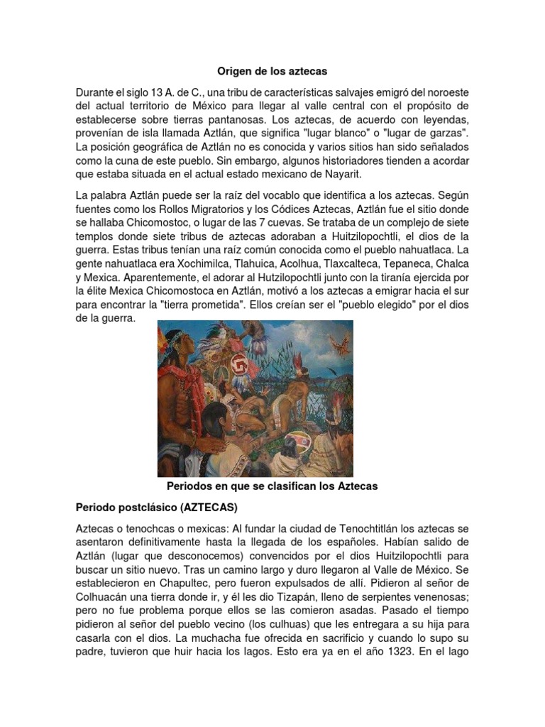 Origen de Los Aztecas | PDF | Escultura | Pinturas