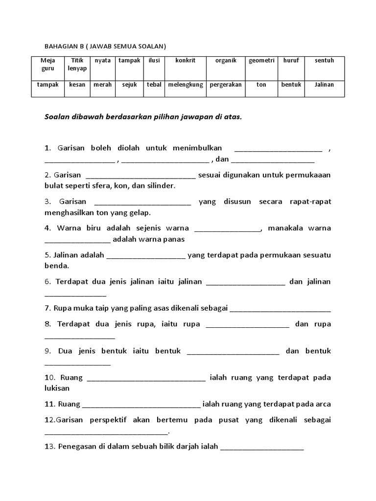 Soalan Akhir Tahun PSV Tingkatan 1 KSSM | PDF