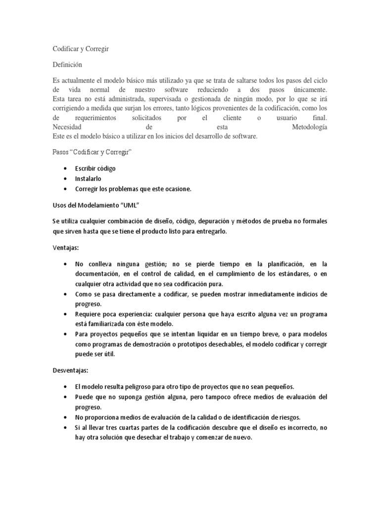 Definición del modelo Codificar y Corregir | PDF