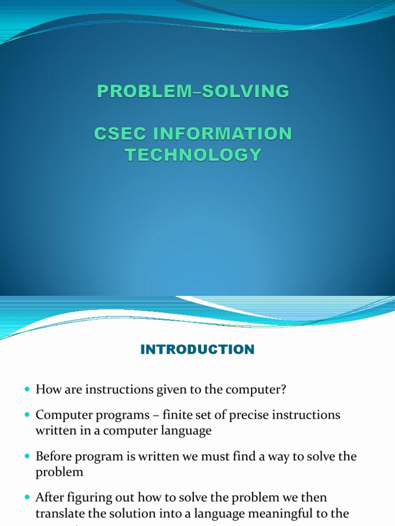 Cxc Csec Problem Solving Pdf Control Flow Algorithms 