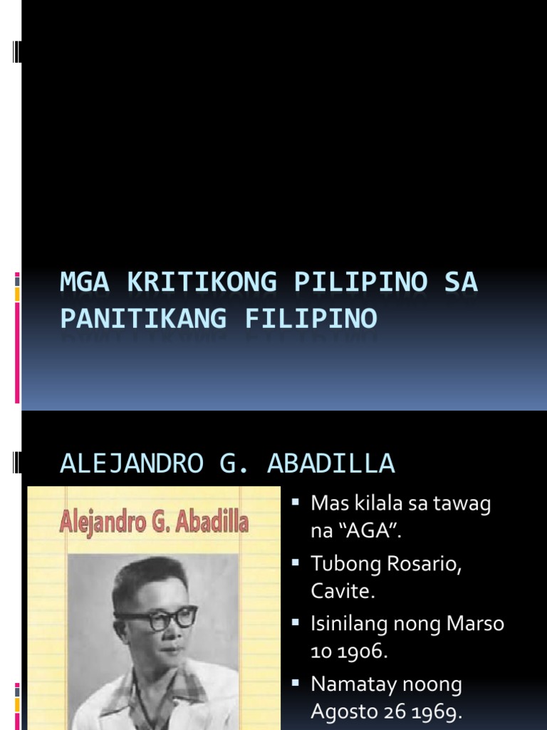 Mga Kritikong Pilipino Sa Panitikang Filipino | PDF Mga Kritikong Pilipino Sa Panitikang Filipino | PDF
