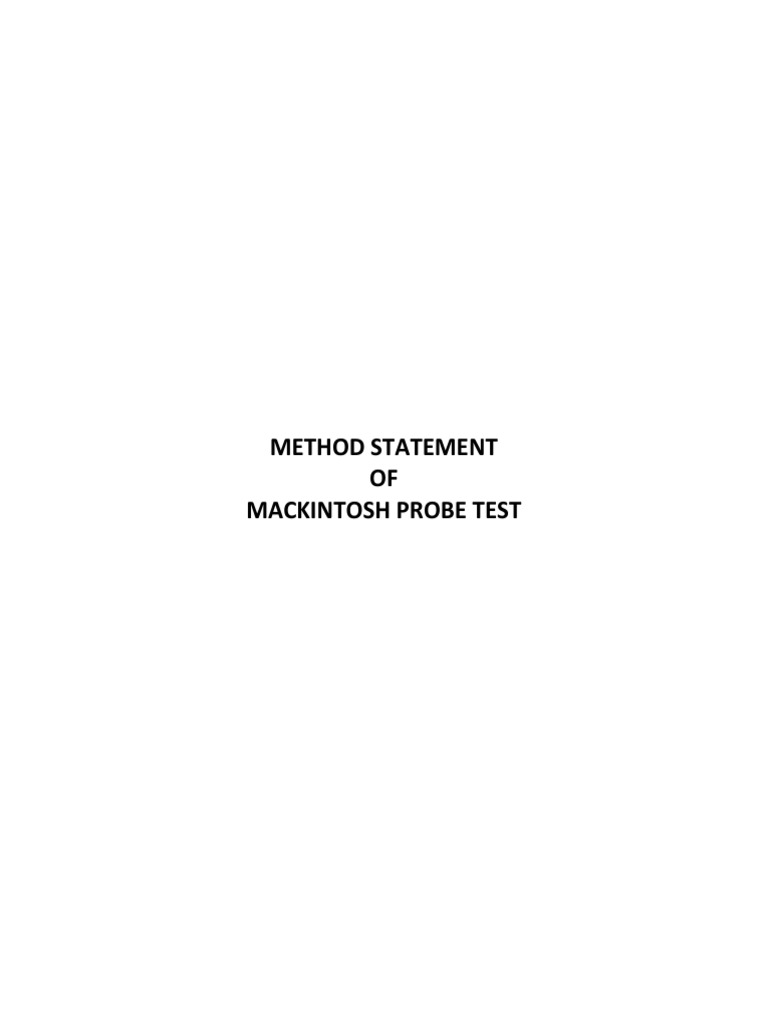 MS of Mackintosh Probe & Guideline | PDF