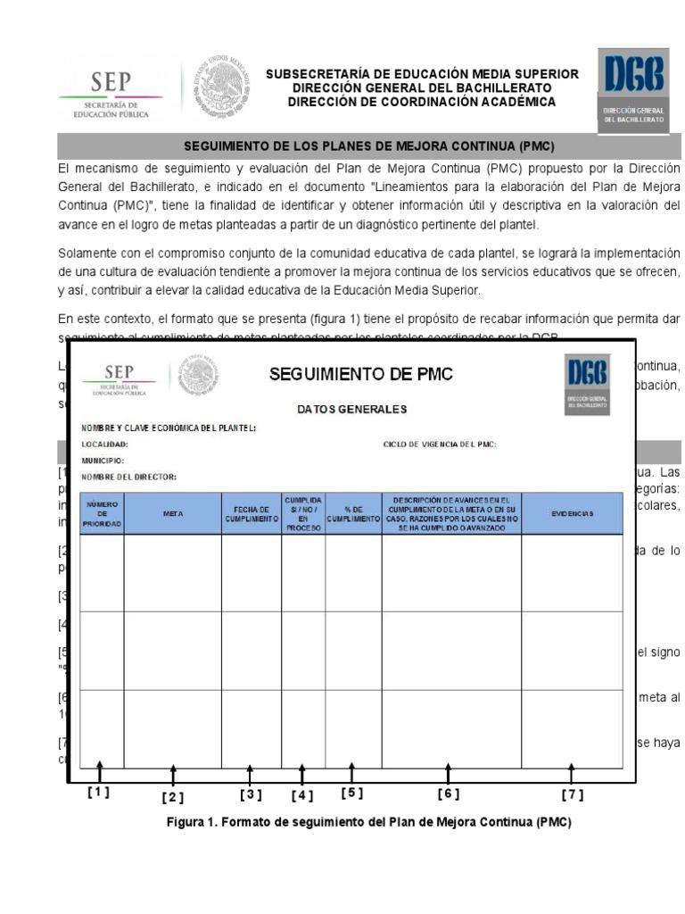 Formato de Seguimiento Del PMC 2016 | PDF | Educación Secundaria | Evaluación